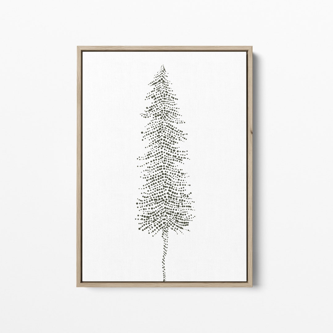 Nordic Pine Tree Art Modern Scandinavian Decor for Forest Woodland ...