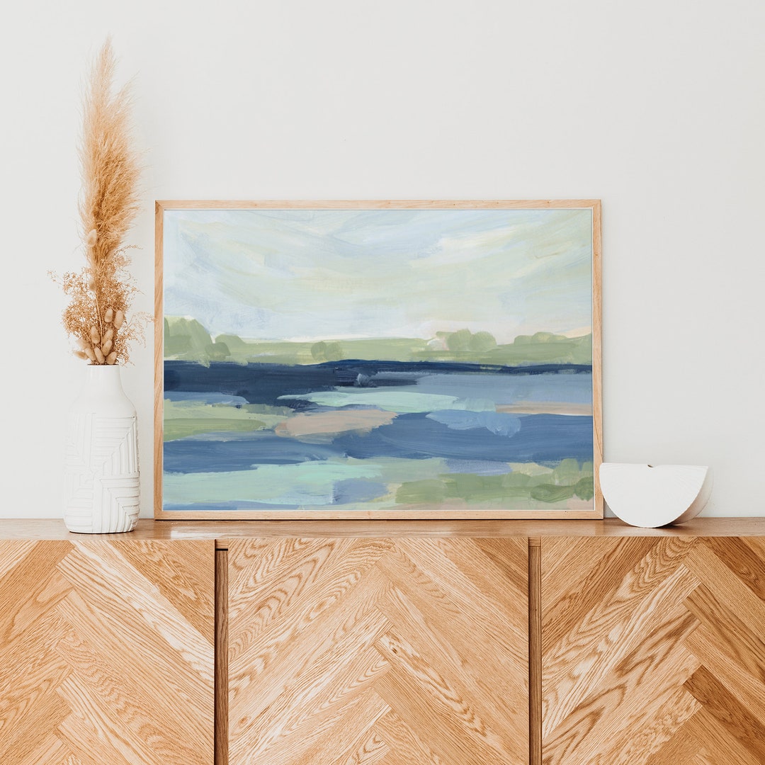 Abstract Landscape Decor | "across the Lake" - Art Print or Canvas - Etsy