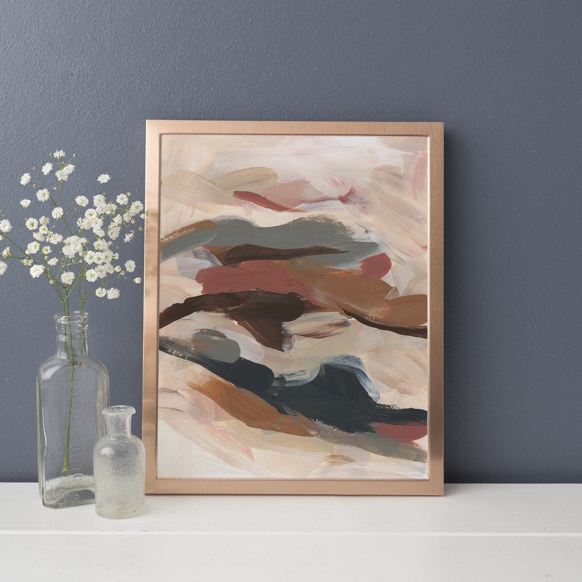 Terracotta Burnt Orange Abstract Painting Warm Earth Tones | Etsy