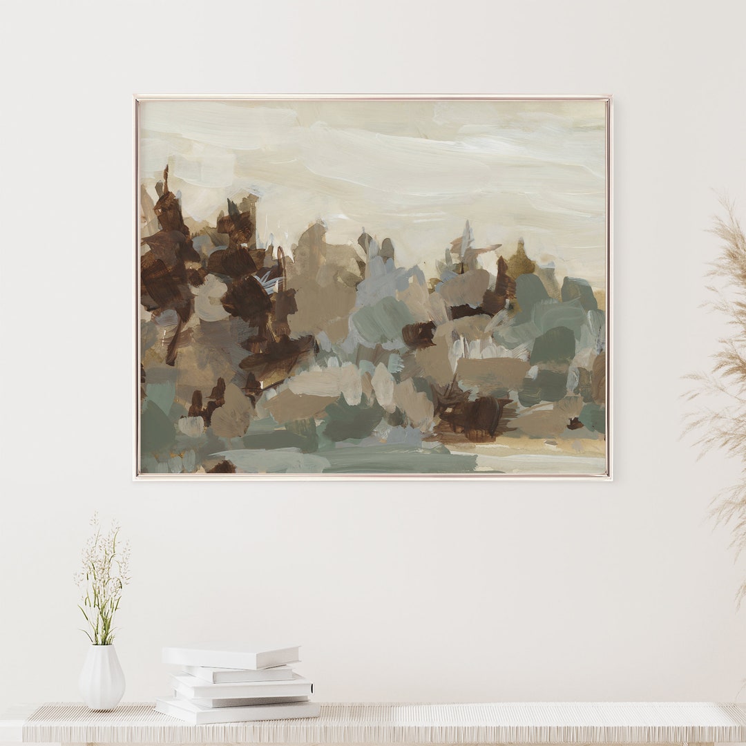 Autumnal Landscape Neutral Earthy Forest Artwork Woodland - Etsy