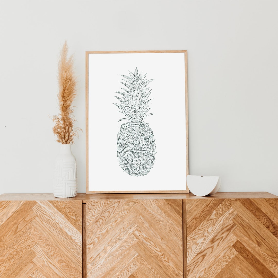 Pineapple Print Large Ananas Poster Modern Minimalist Boho Beach House ...