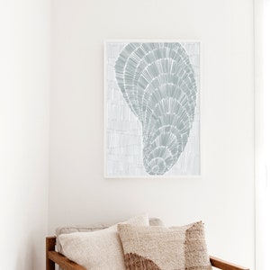 Mussel Seashell Artwork | Modern Coastal Decor Beach Wall Poster for ...