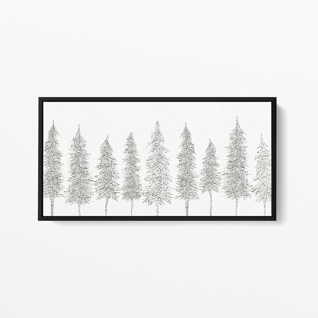 Pine Tree Wall Art Modern Forest Decor Winter Woodland Cabin Artwork ...