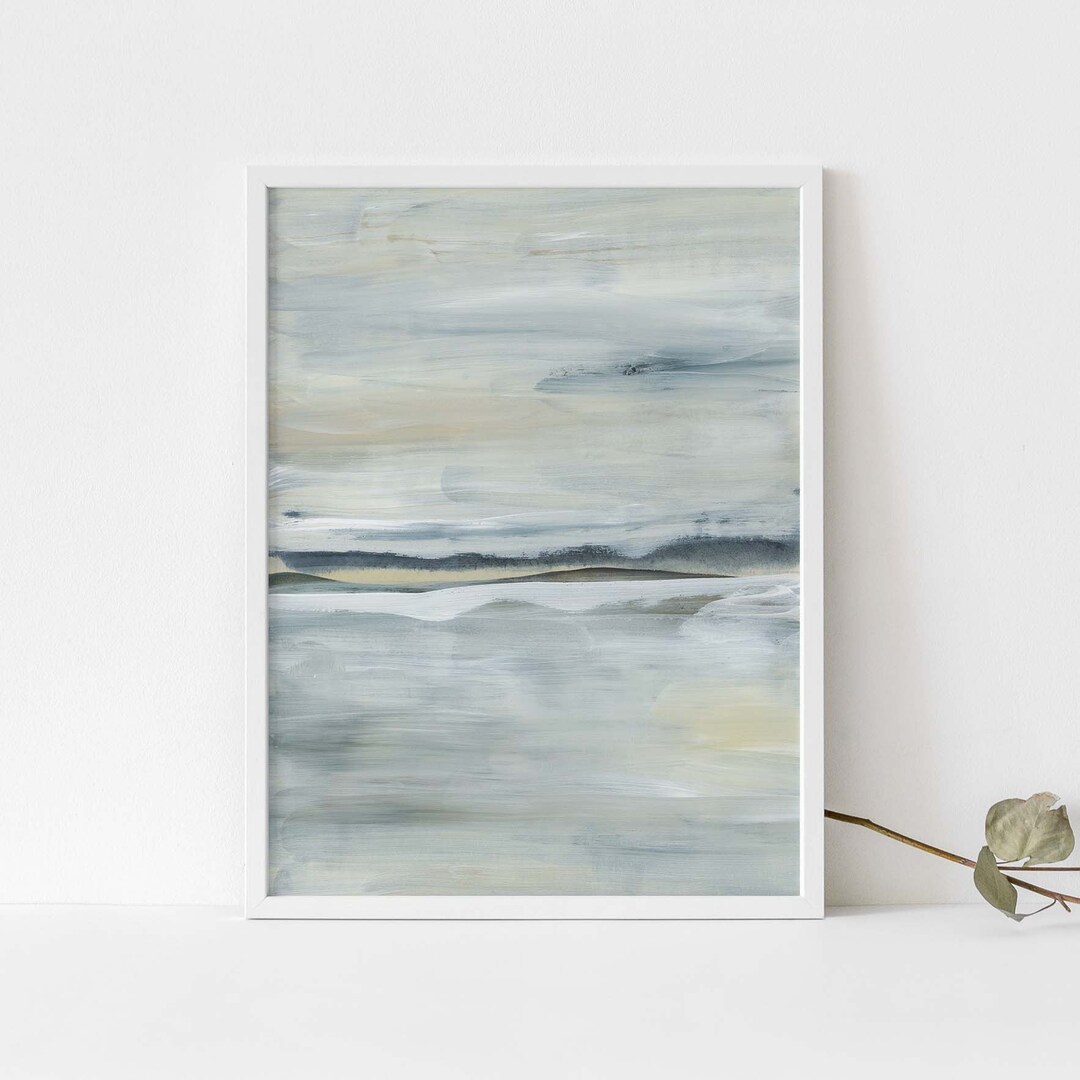 Abstract Coastal Painting Lake House Decor Modern Neutral - Etsy
