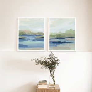 Lake Wall Art Painting | Modern Lakehouse Statement With Lakefront ...