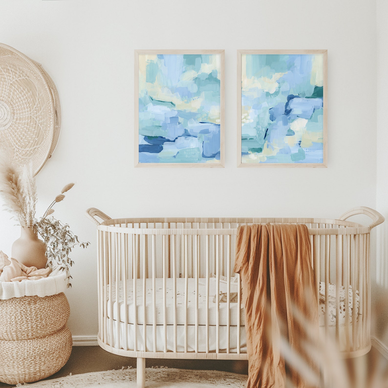 Modern Beachy Diptych | "crest Cove" – Set of 2 – Art Prints or ...