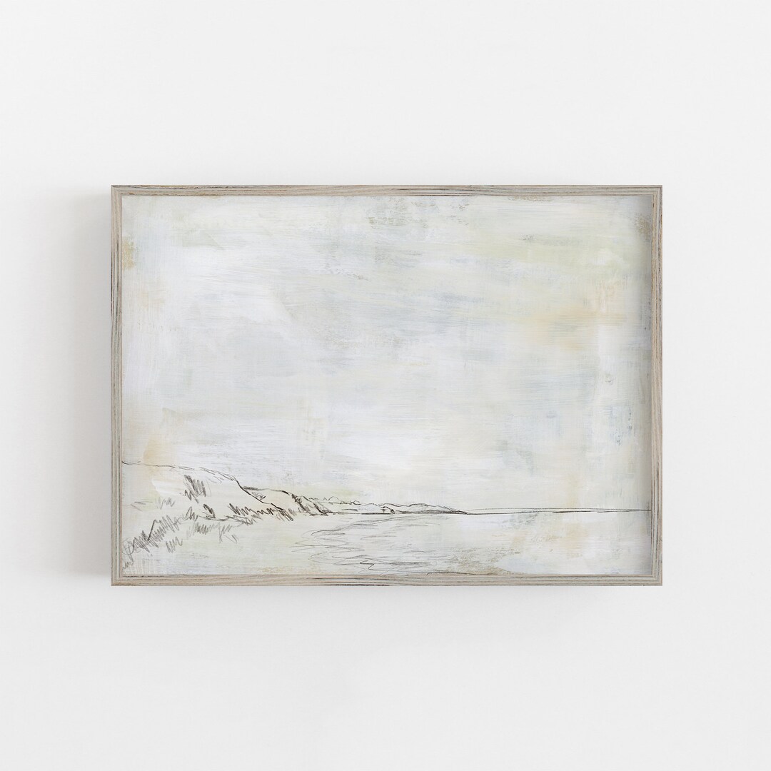 Coastal Bluff Painting Rustic Beach Scene Seascape Decor for Seaside ...