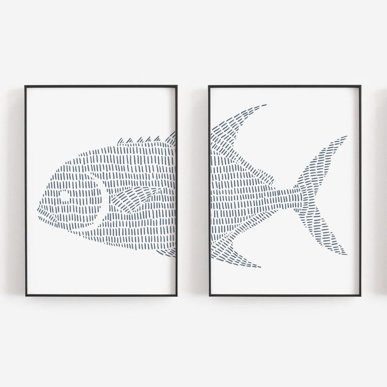 Permit Fish Print Set Beach House Ocean Coastal Home Decor | Etsy