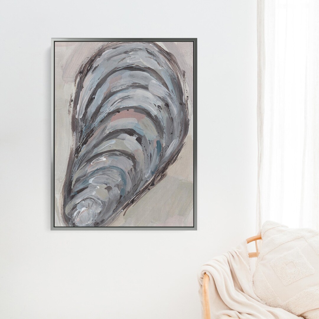Shell Painting | Neutral Beige and Brown Seashell Art for Modern ...