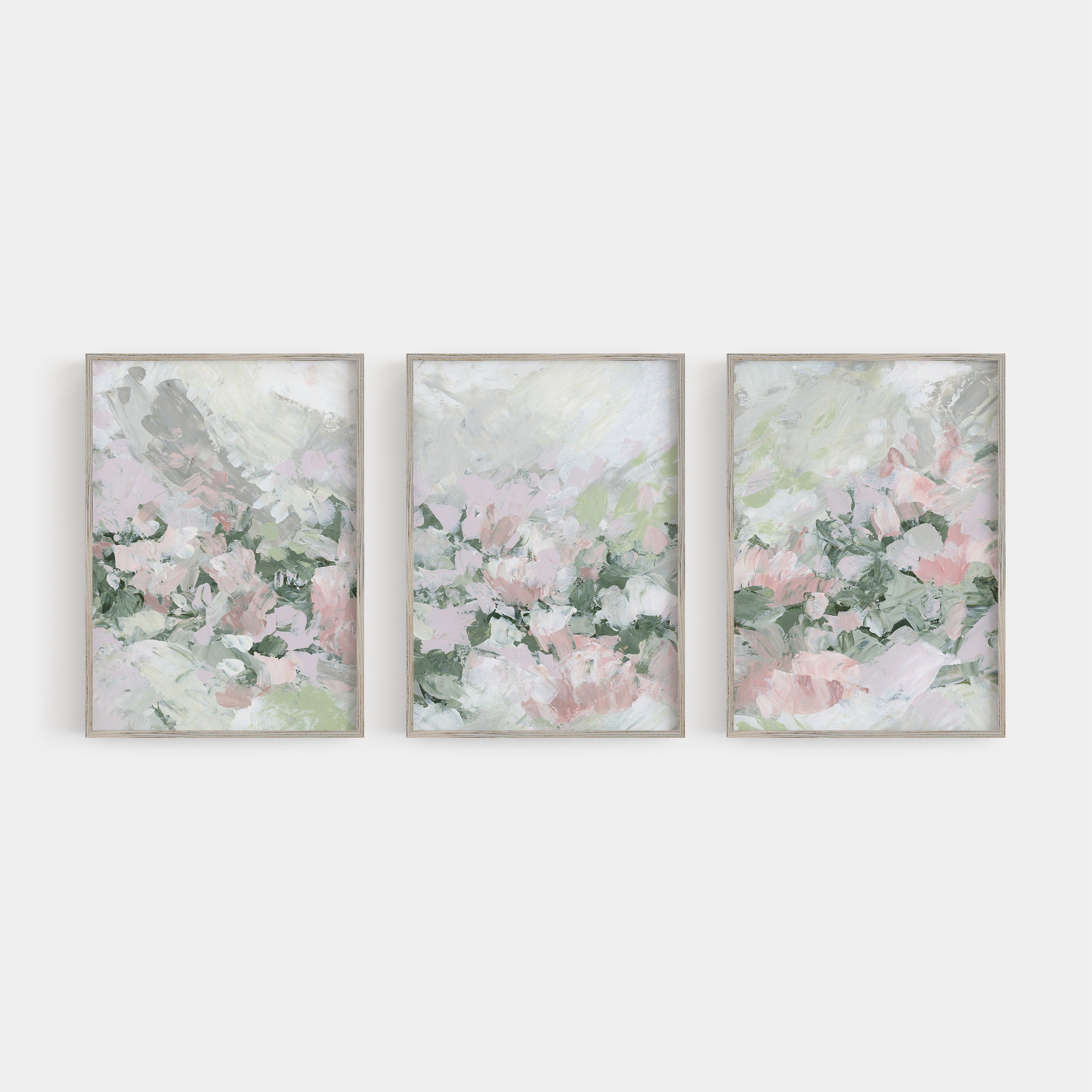 Floral Abstract Art Modern Farmhouse Painting Rose Decor Pink | Etsy