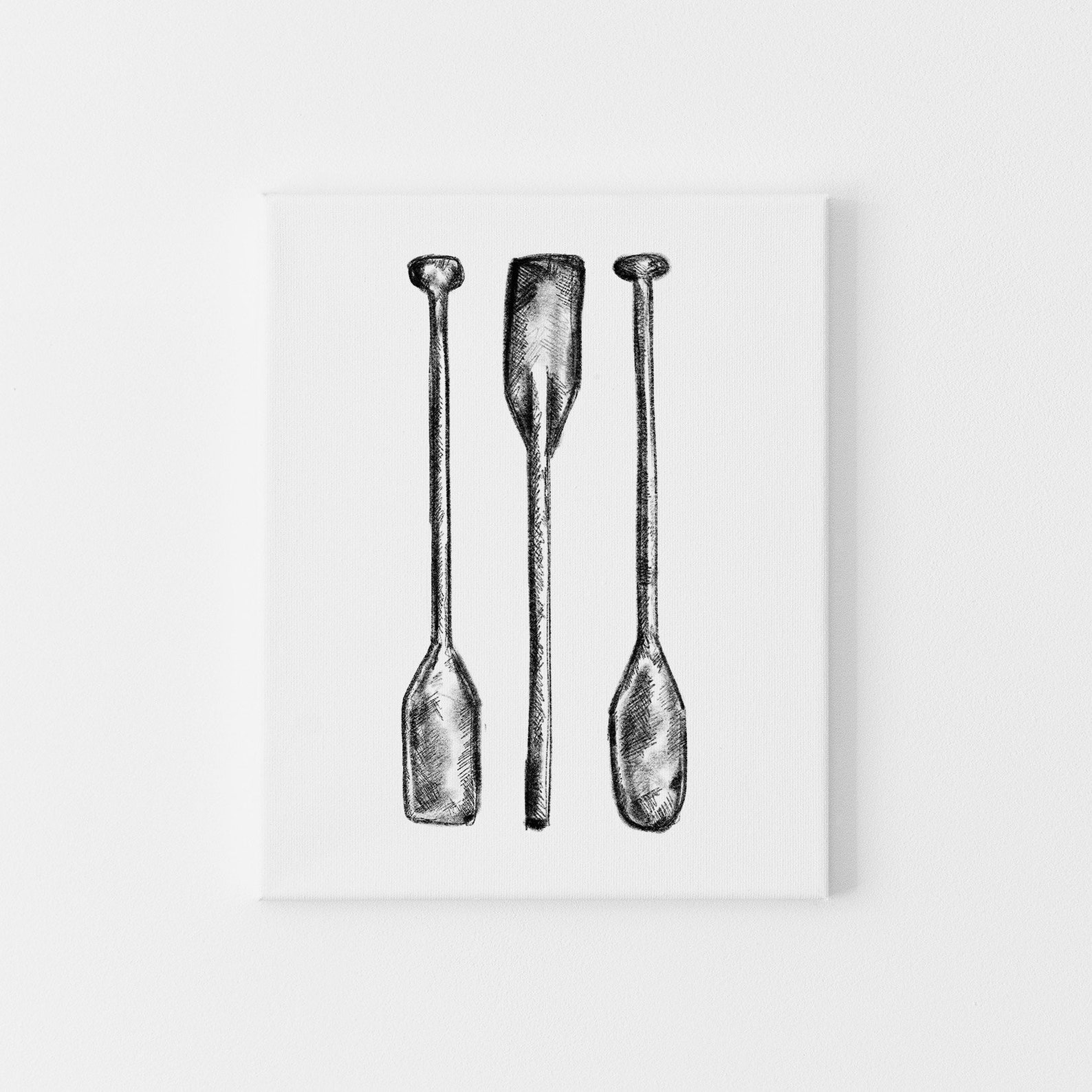 Canoe Paddle Nautical Wall Poster Illustration Lake House Life - Etsy