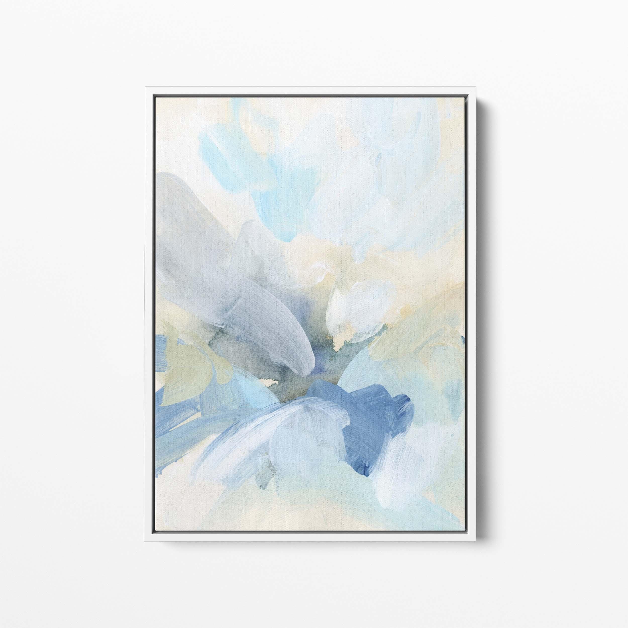 Light Blue Abstract Painting | Neutral Tone Wall Art for Office Decor ...