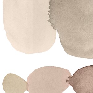 Minimalist Neutral Earth Tones Watercolor Painting Circle Artwork Large ...