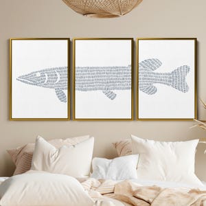 Northern Pike Print | Lake Fish Decor for Fishing Lakehouse, Fisherman ...