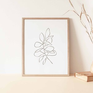 Eucalyptus Print Silver Dollar Modern Botanical Line Modern - Etsy