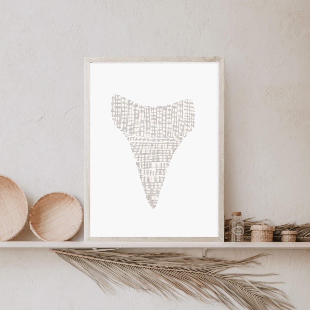 Nursery Artwork | Shark Teeth Decor for Modern Coastal Neutral Wall Art ...