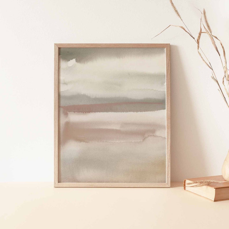 Calming Art Print Modern Watercolor Painting Neutral Modern - Etsy