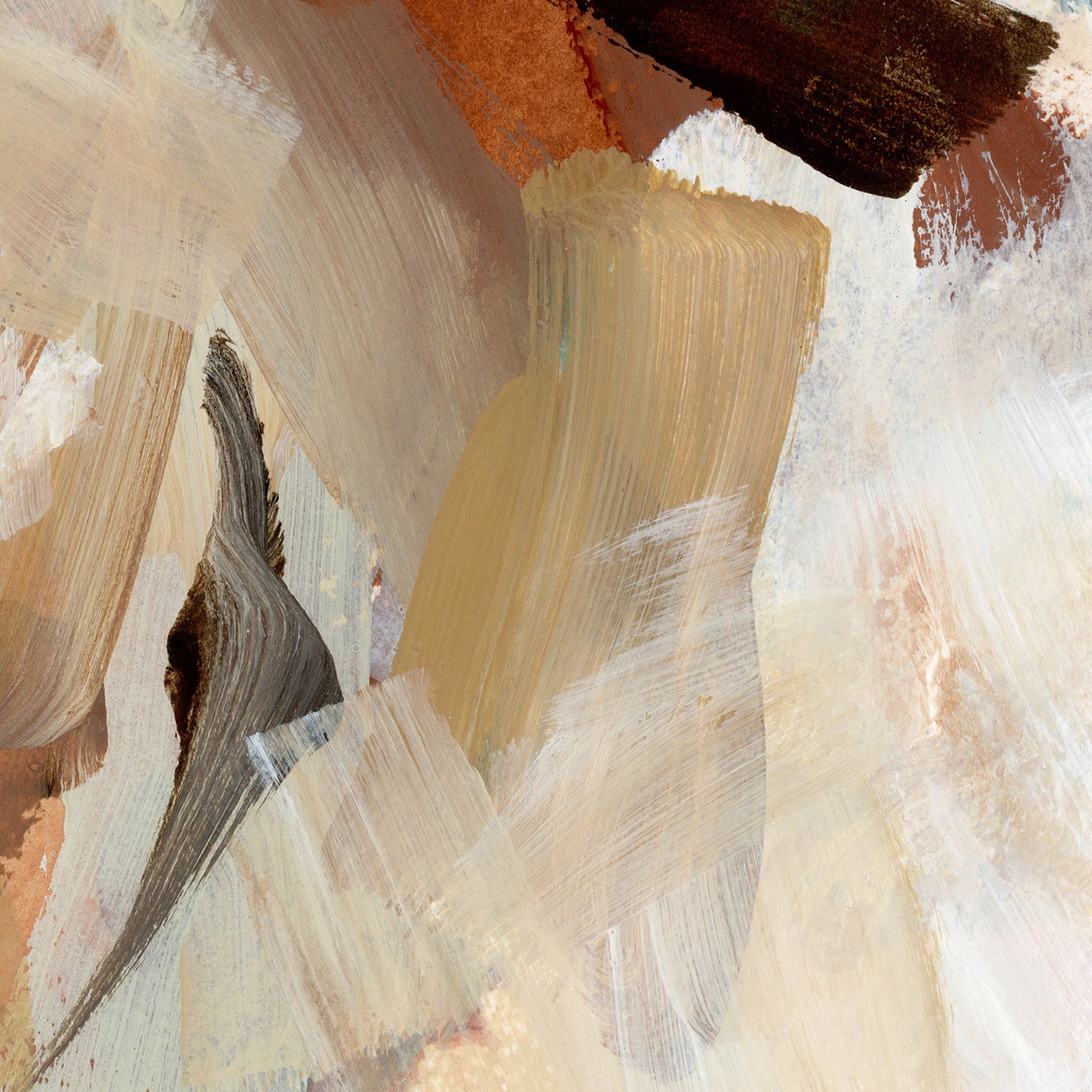 Earth Toned Abstract Painting | Modern Lodge Autumn Artwork Statement ...