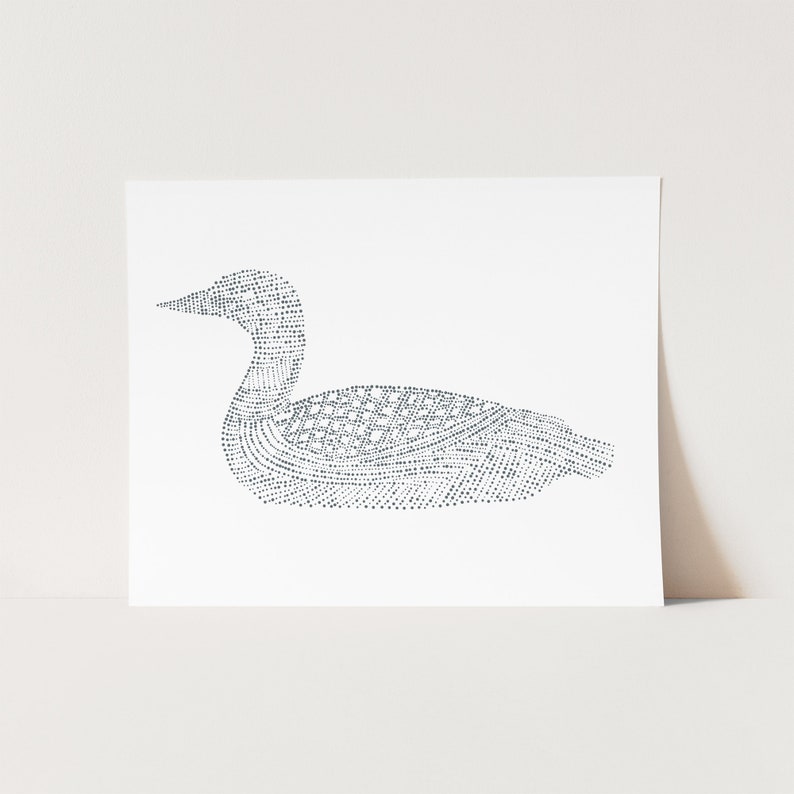 Common Loon Print Great Northern Diver Bird Artwork Modern - Etsy