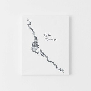 Lake Havasu Map Print | Arizona Lake Sign for Modern Minimalist ...