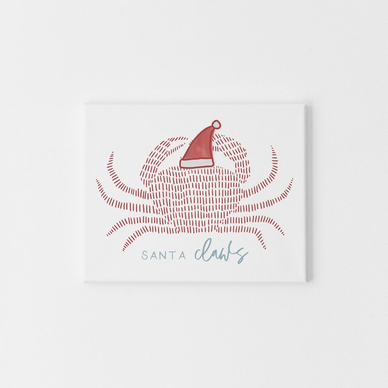 Santa Claws Sign Modern Coastal Christmas Holiday Decor - Etsy