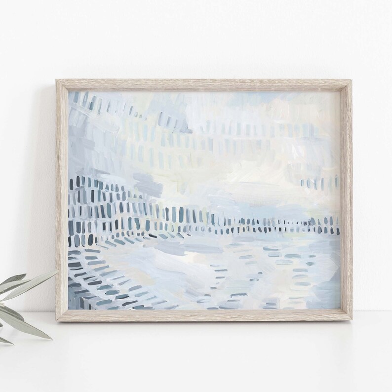 Coastal Art Light Blue Modern Coastline Landscape Decor Beach - Etsy