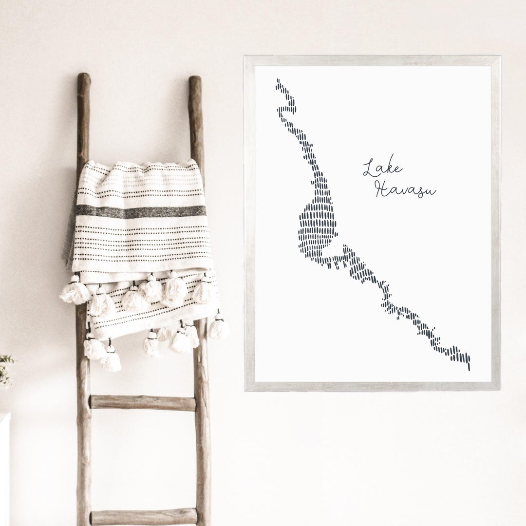 Lake Havasu Map Print | Arizona Lake Sign for Modern Minimalist ...