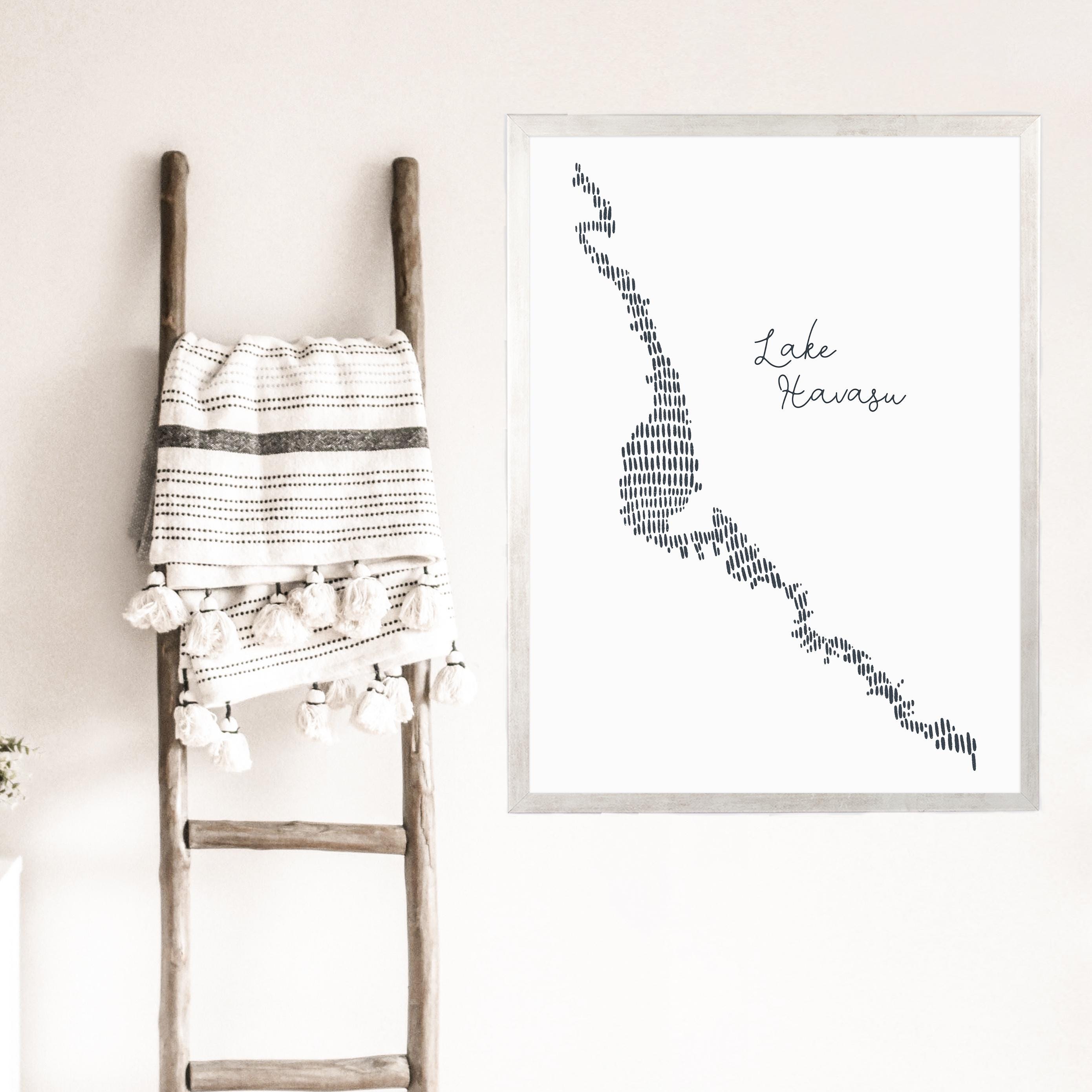 Lake Havasu Map Print | Arizona Lake Sign for Modern Minimalist ...