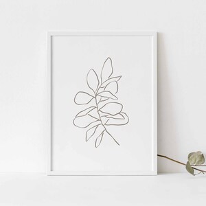 Eucalyptus Print Silver Dollar Modern Botanical Line Modern - Etsy