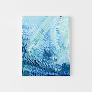 Turquoise and Blue Ocean Underwater Painting | Modern Beach Artwork for ...