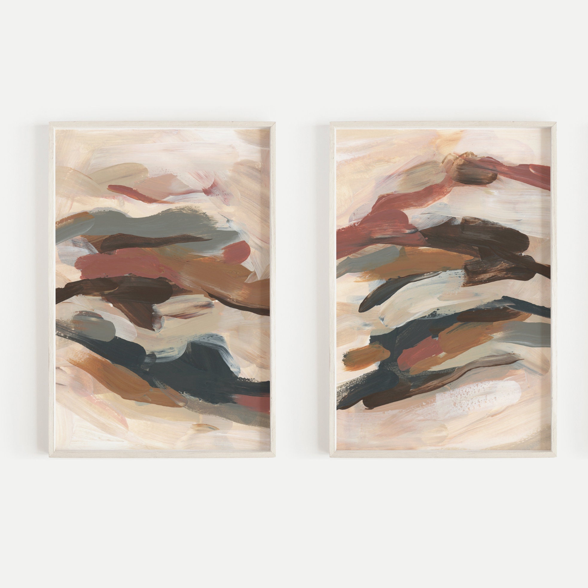 Earth Tone Modern Abstract Painting Autumn Artwork | Etsy