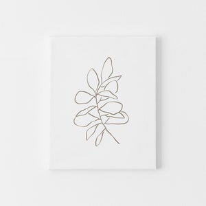 Eucalyptus Print Silver Dollar Modern Botanical Line Modern Minimalist ...