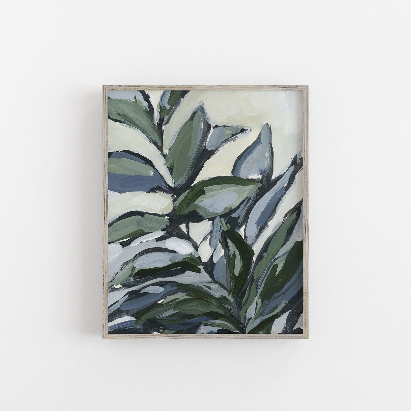 Botanical Art Modern Neutral Home Decor Statement Painting Green and ...