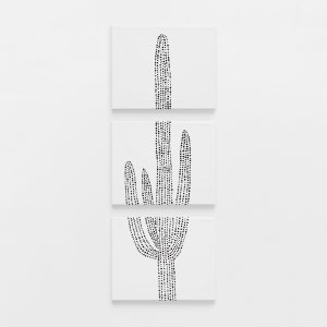 Modern Cacti Set | Black and White Minimalist Desert Nursery Triptych ...