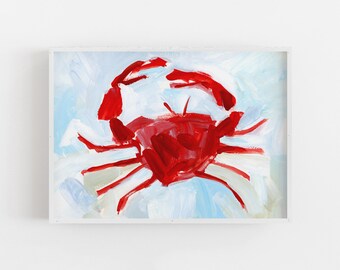 Red Crab Print | Etsy