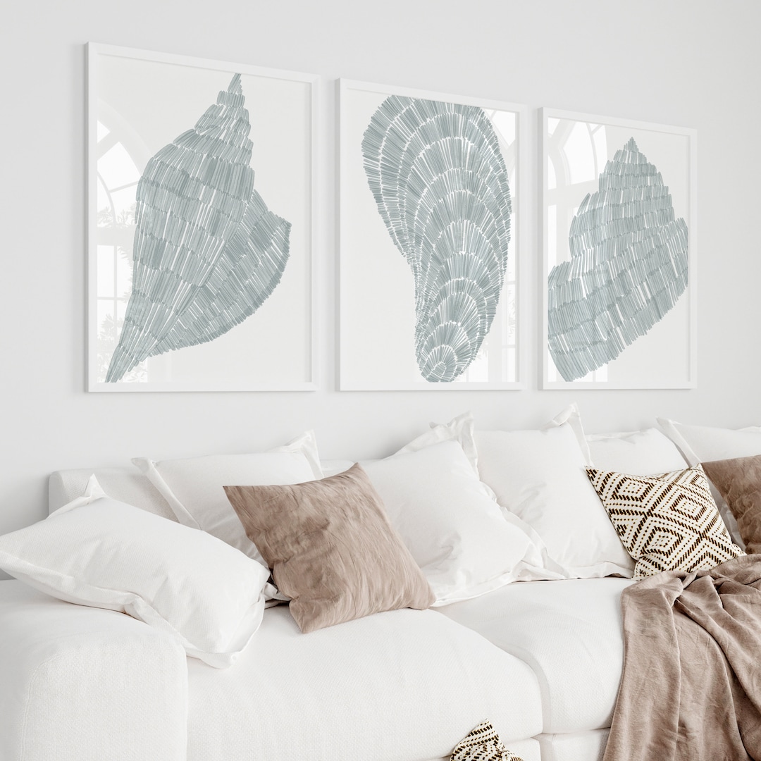 Modern Seashell Artwork | Minimalist Beach House Decor With Mussel ...