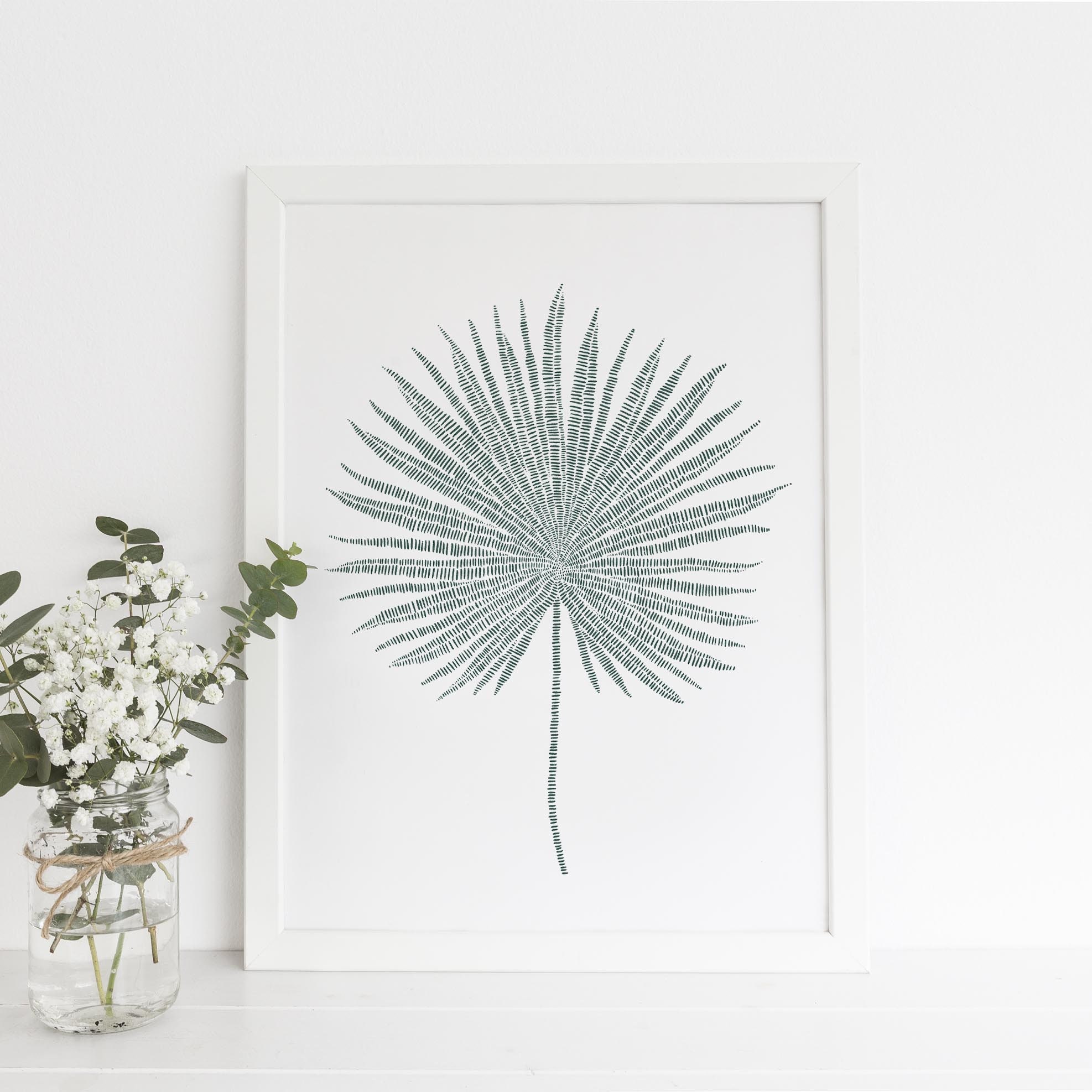 Palm Leaf Print Palm Fan Frond Tropical Plant Botanicals | Etsy