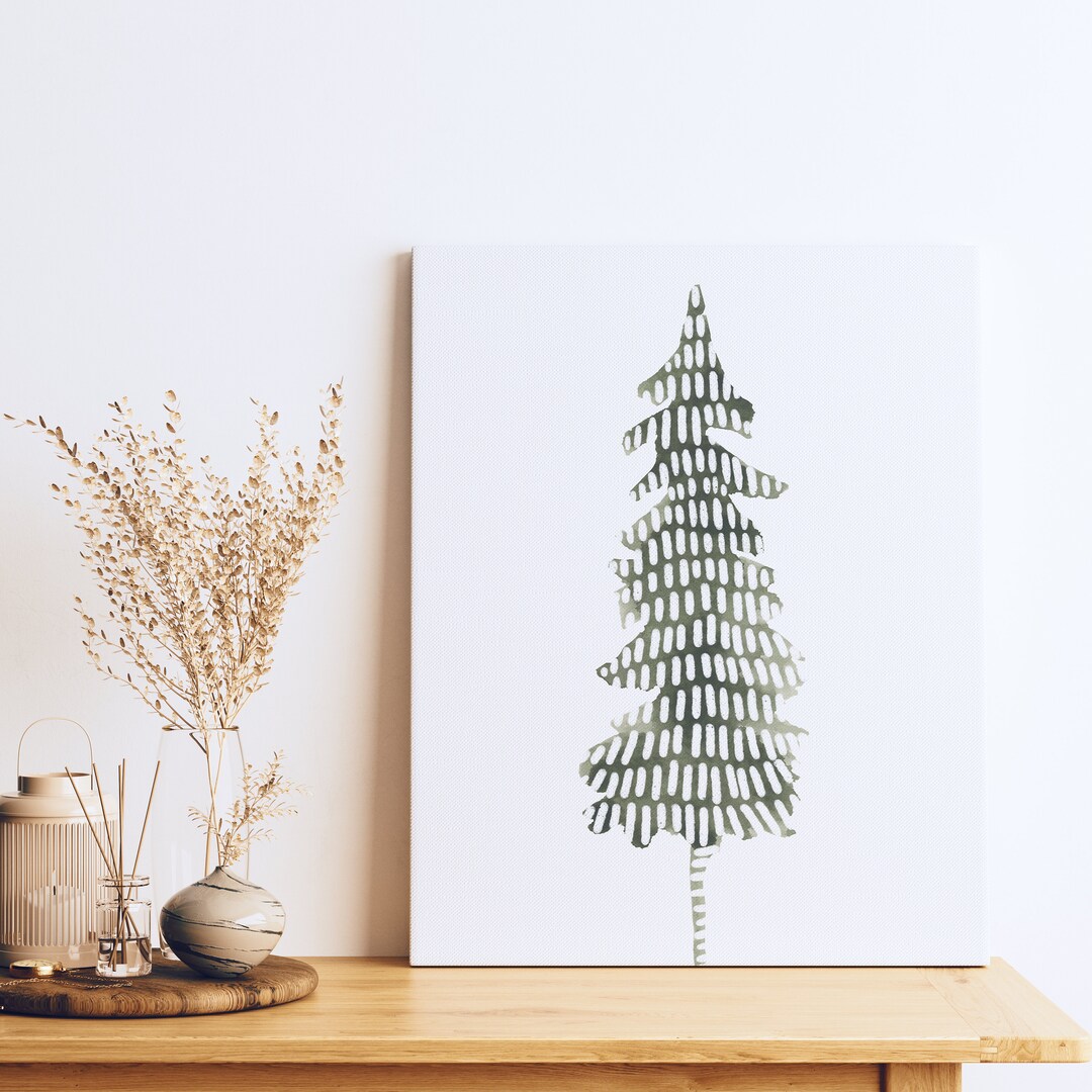 Modern Evergreen Art | Fir Pine Tree Print for Woodland Nursery ...