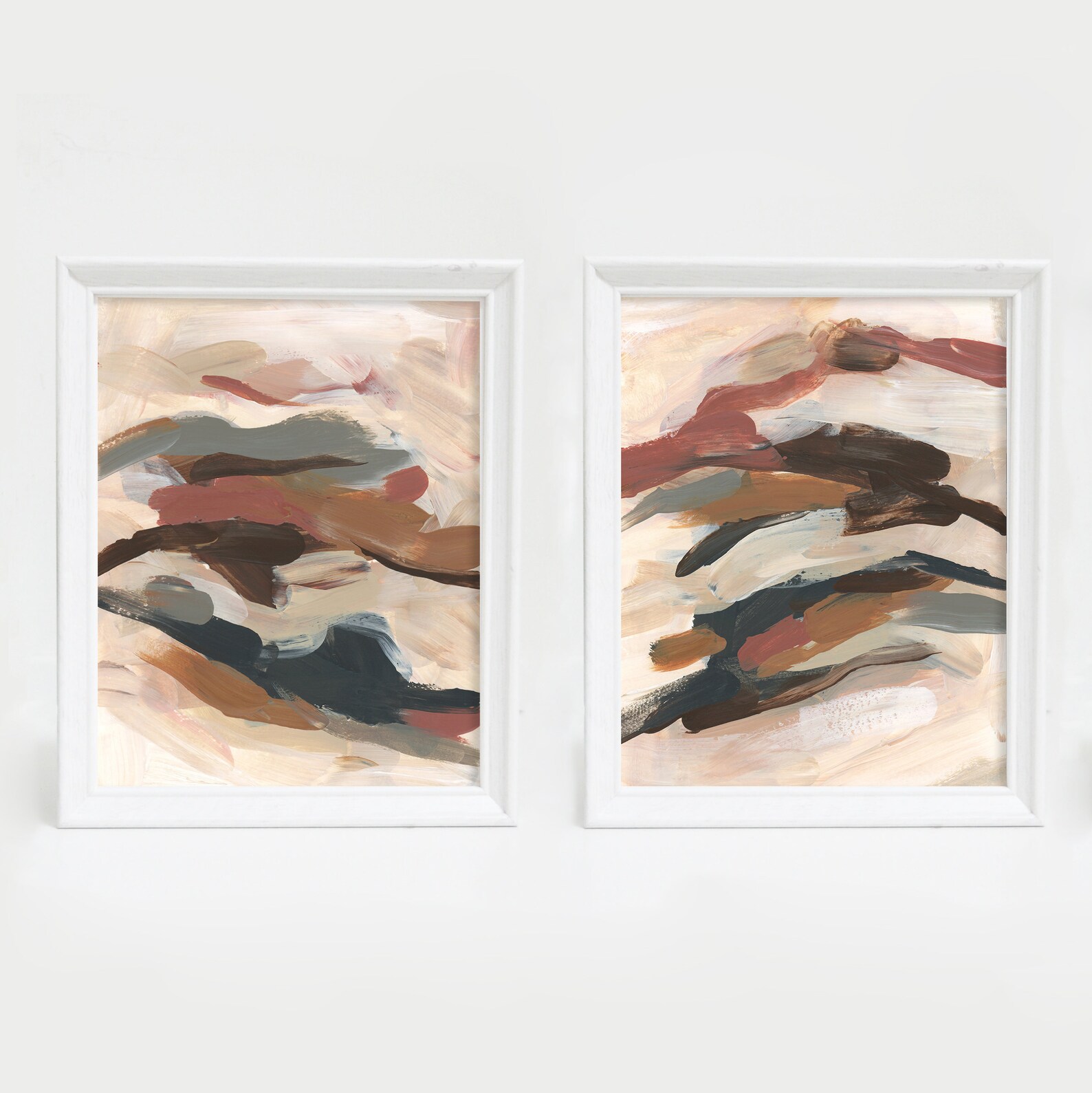 Earth Tone Modern Abstract Painting Autumn Artwork | Etsy