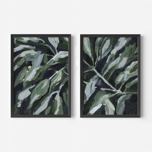 Dark Botanical Art | Black Plant Painting Modern Parisian Apartment ...