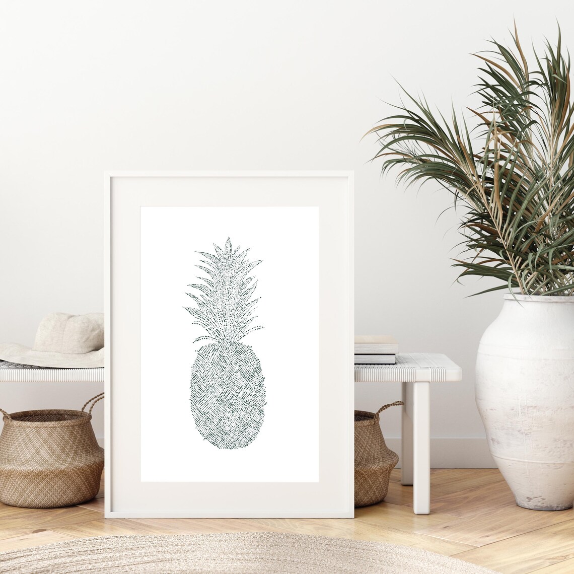 Pineapple Print Large Ananas Poster Modern Minimalist Boho - Etsy