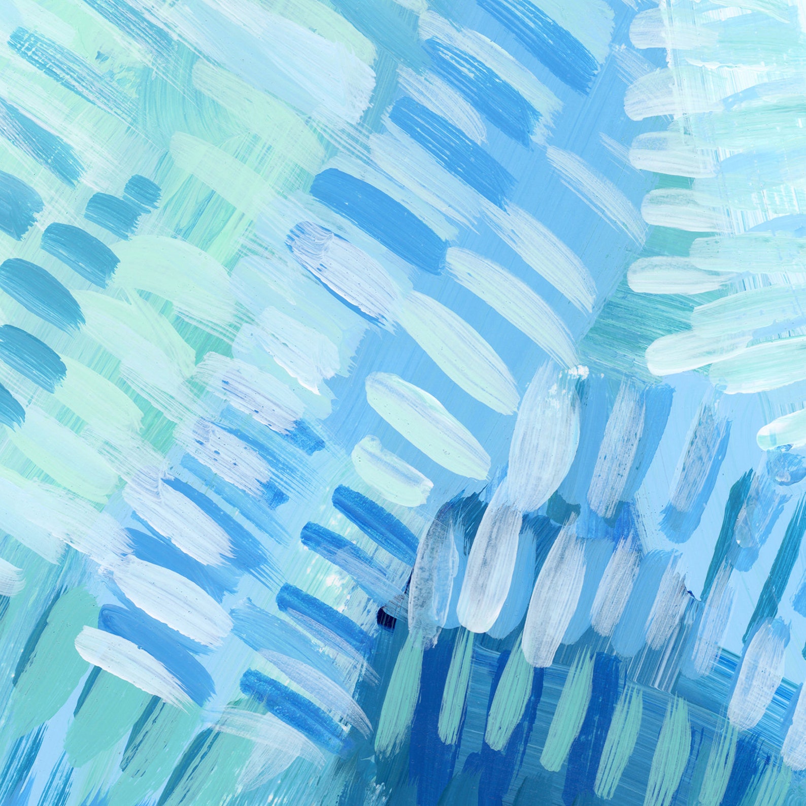 Turquoise and Blue Ocean Underwater Painting | Modern Beach Artwork for ...