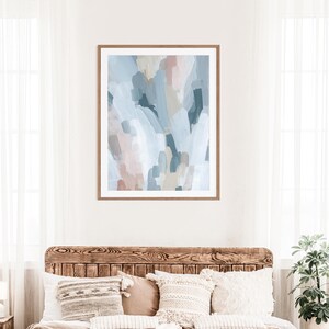 Light Pastel Blue Abstract Painting Modern Nursery Decor Pink and Blue ...