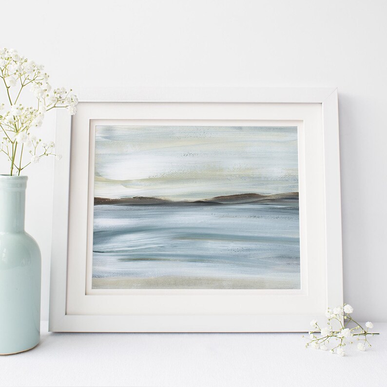 Abstract Lake Art Modern Neutral Wall Decor Lakehouse Artwork - Etsy