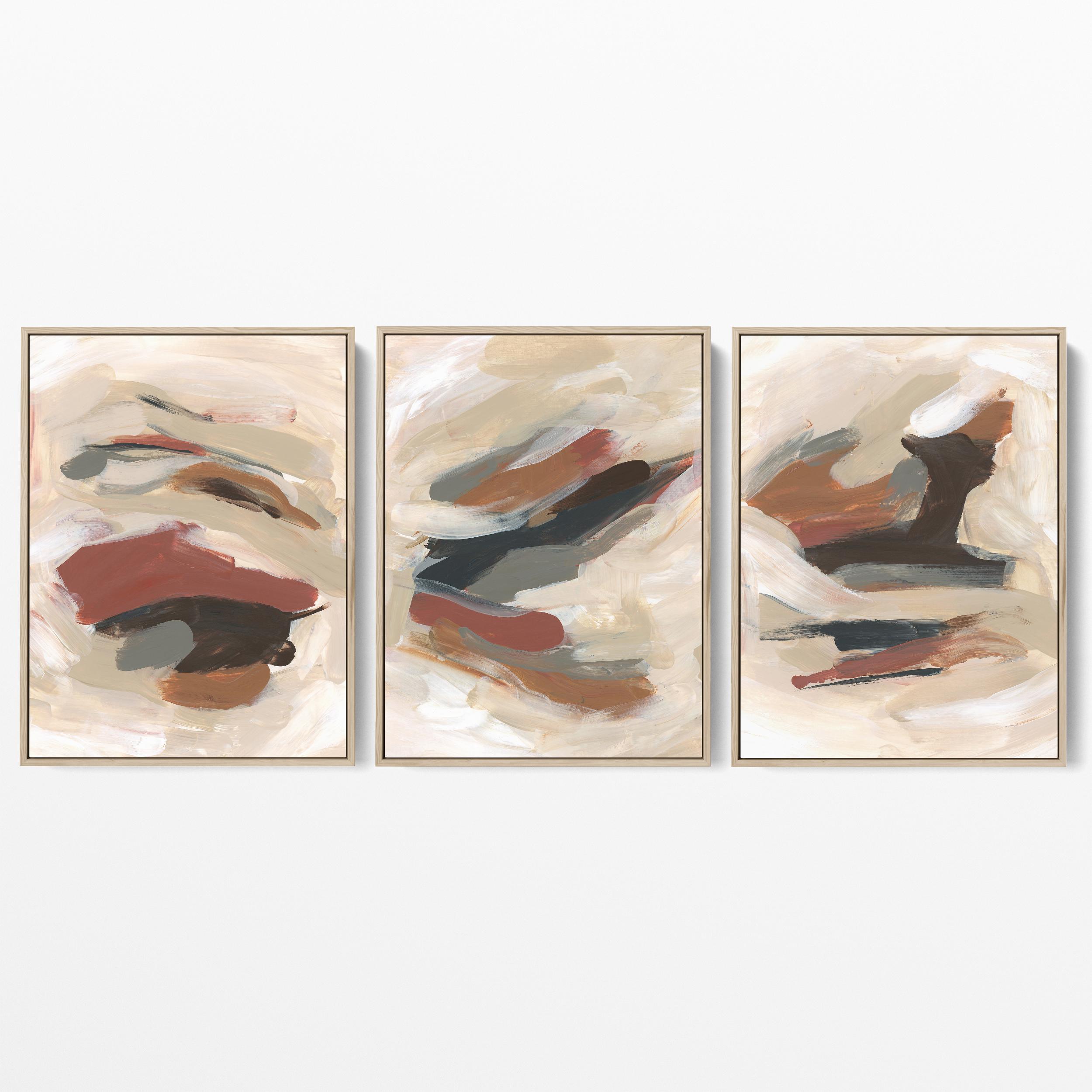 Abstract Neutral Fall Paintings | Warm Tone Minimalist Wall Art ...