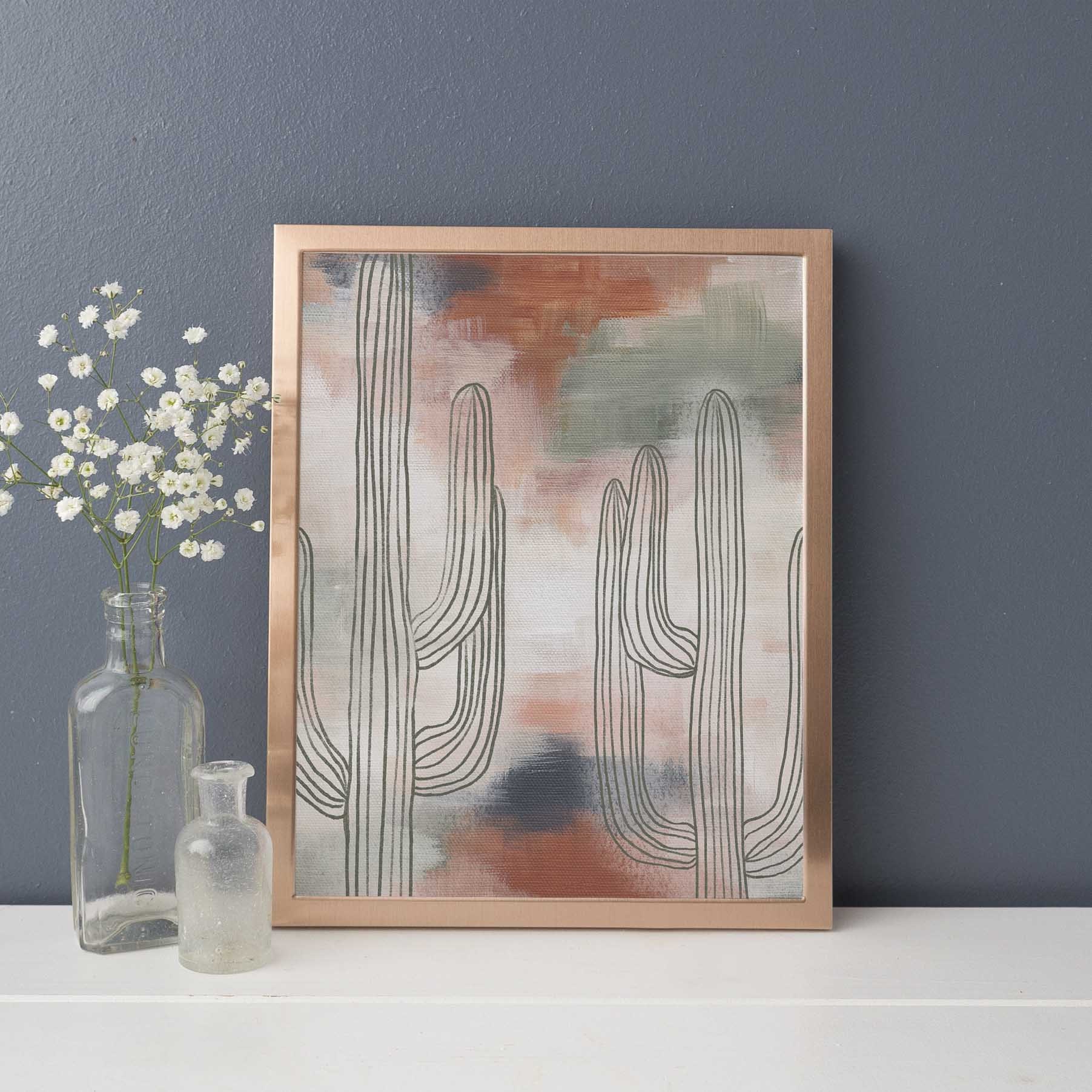 Cactus Print Saguaro Artwork Modern Desert Abstract Trendy - Etsy
