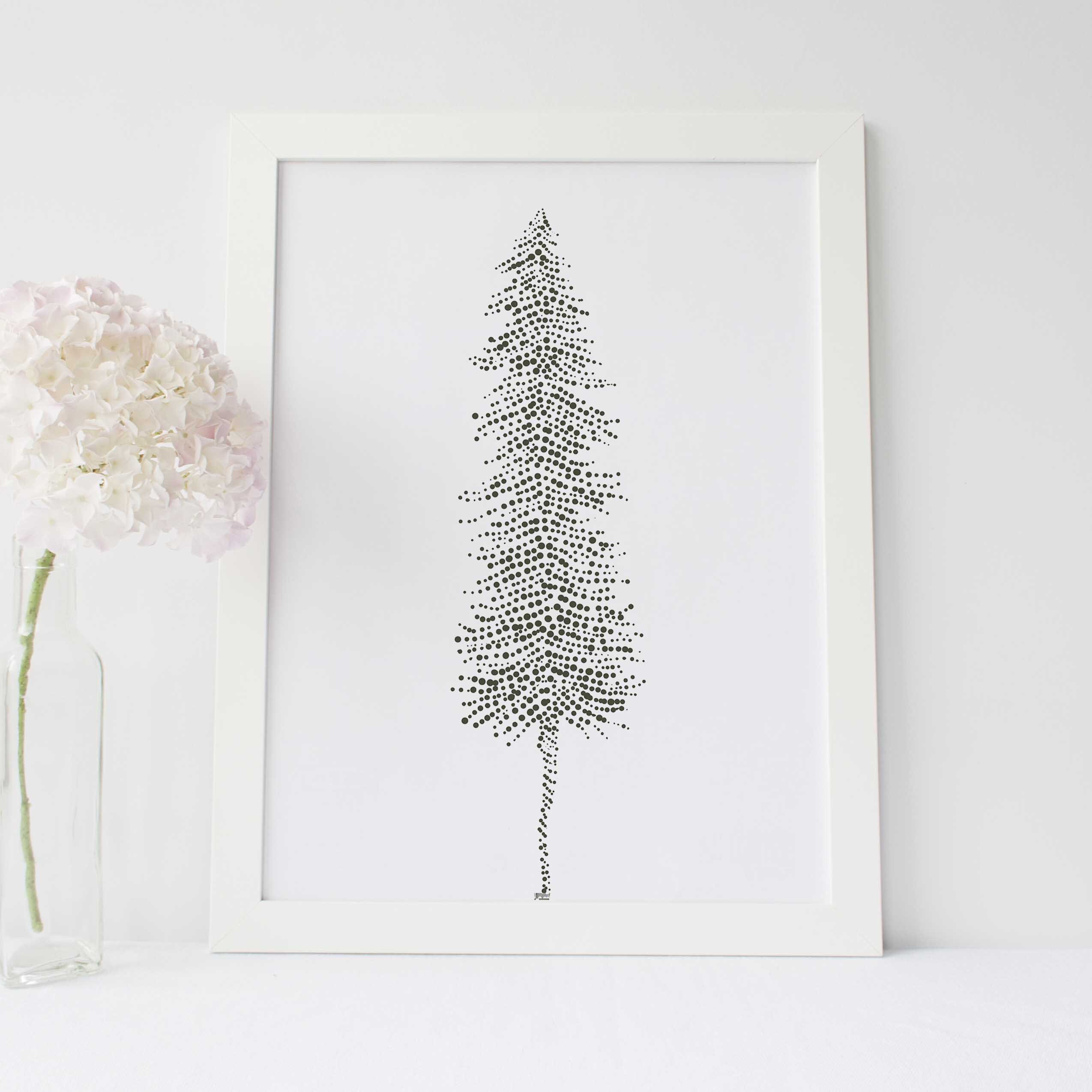 Nordic Pine Tree Art Modern Scandinavian Style Decor Forest | Etsy