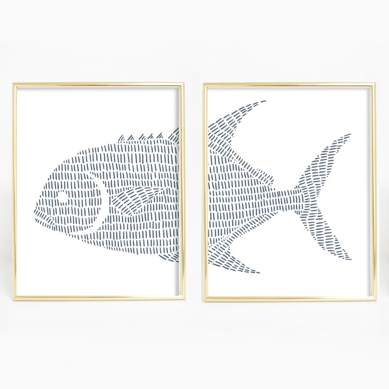 Permit Fish Print Set Beach House Ocean Coastal Home Decor | Etsy