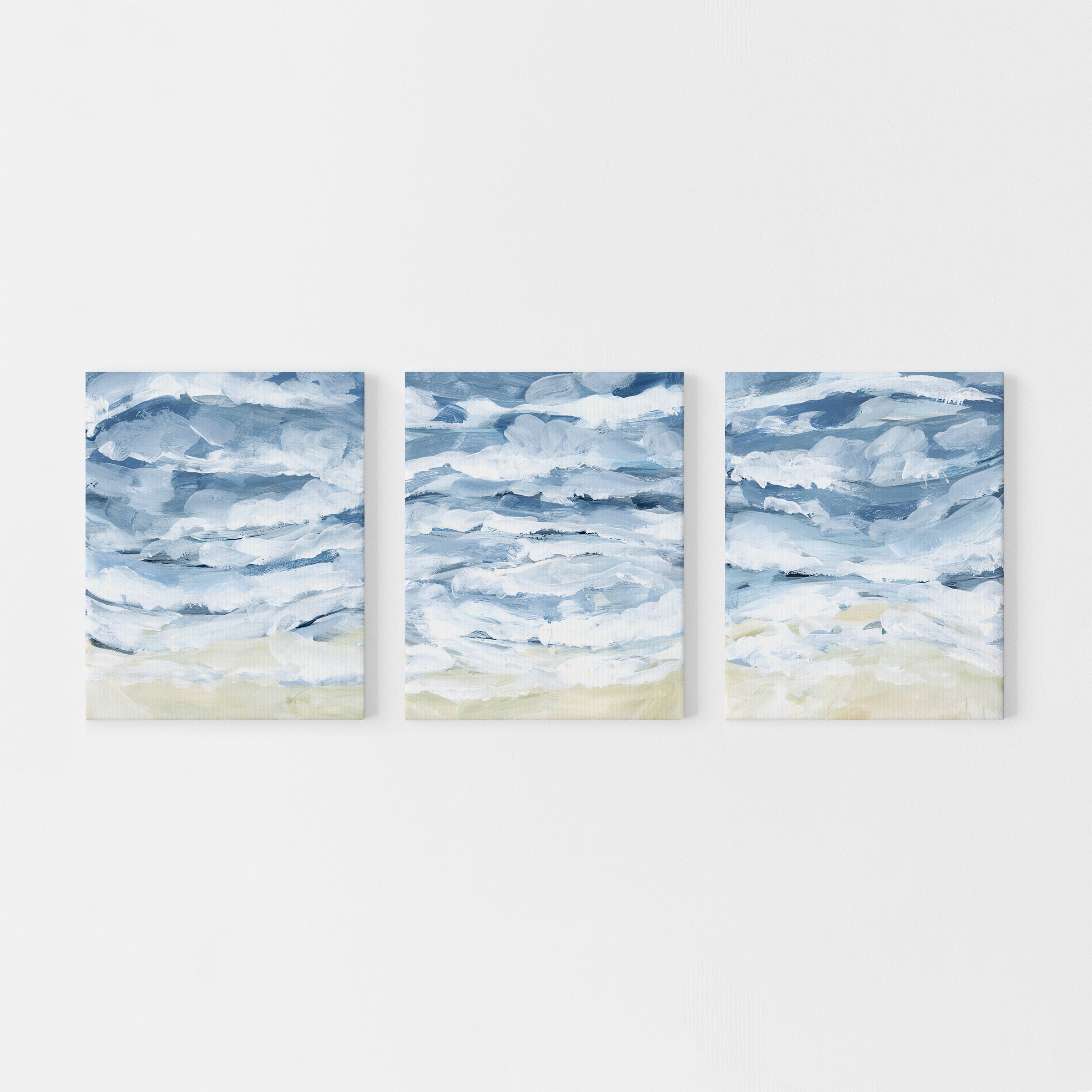 Wave Print Set | Ocean Painting for Sea Decor and Beach House Statement ...