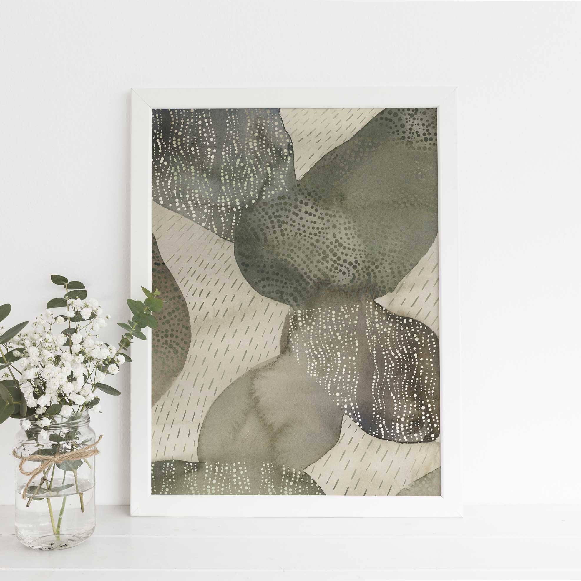 Abstract Print Stone Inspired Artwork Modern Forest Decor | Etsy